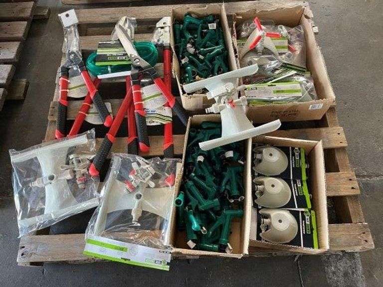 Pallet Assorted Hedge Shears, Secateurs, Sprinklers and Hose Fittings ...