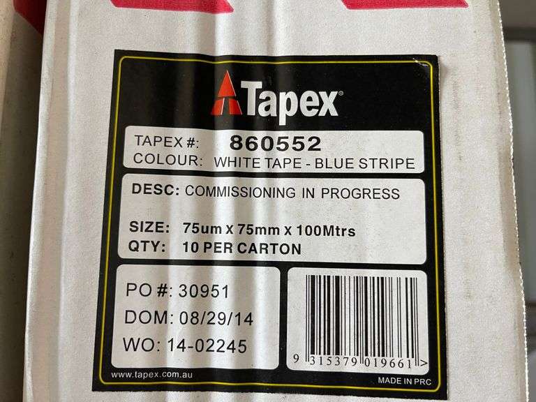 2 x Box "Commissioning" Tape - TVAA Pty Ltd T/A Tomkins Valuers ...
