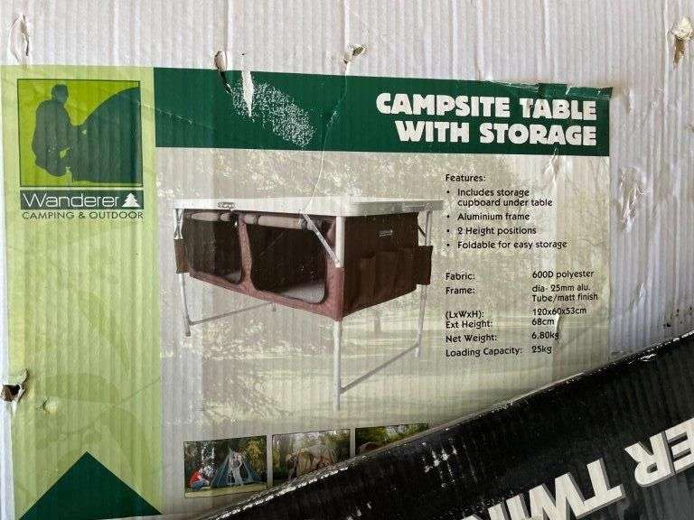 Camping Mat and Cliplock Tiles, Campsite Table with Storage, Campmaster ...