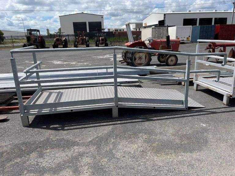 Galvanised 3.4mL x 1.2mW Access Ramp inc checker plate deck - TVAA Pty ...