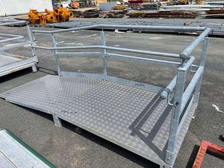 Galvanised 3.4mL x 1.2mW Access Ramp inc checker plate deck - TVAA Pty ...