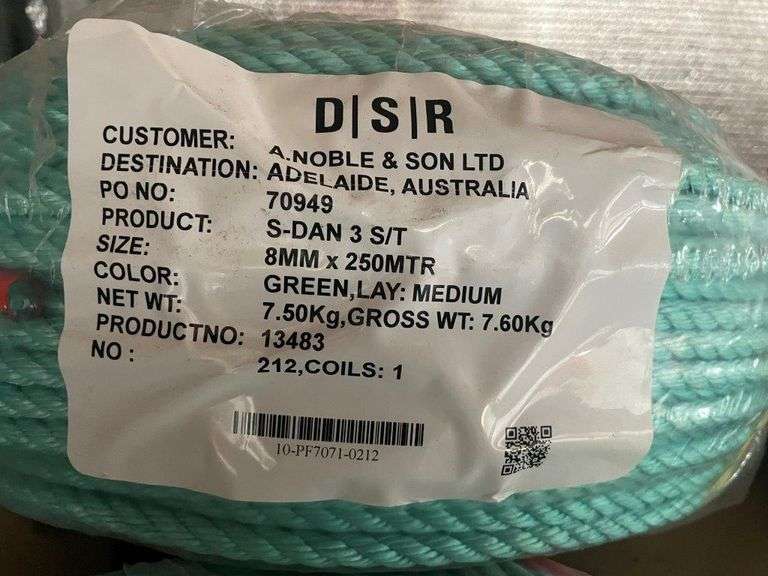 2x Rolls 8mm x 250m Medium Rope - TVAA Pty Ltd T/A Tomkins Valuers ...