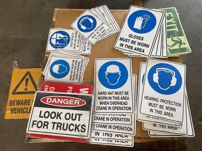Pallet Assorted Safety Signage - TVAA Pty Ltd T/A Tomkins Valuers ...