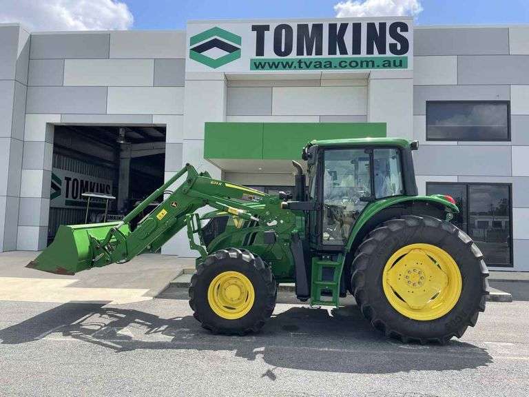 John Deere 6110M Tractor with Loader Bucket and John Deere 854L Special ...