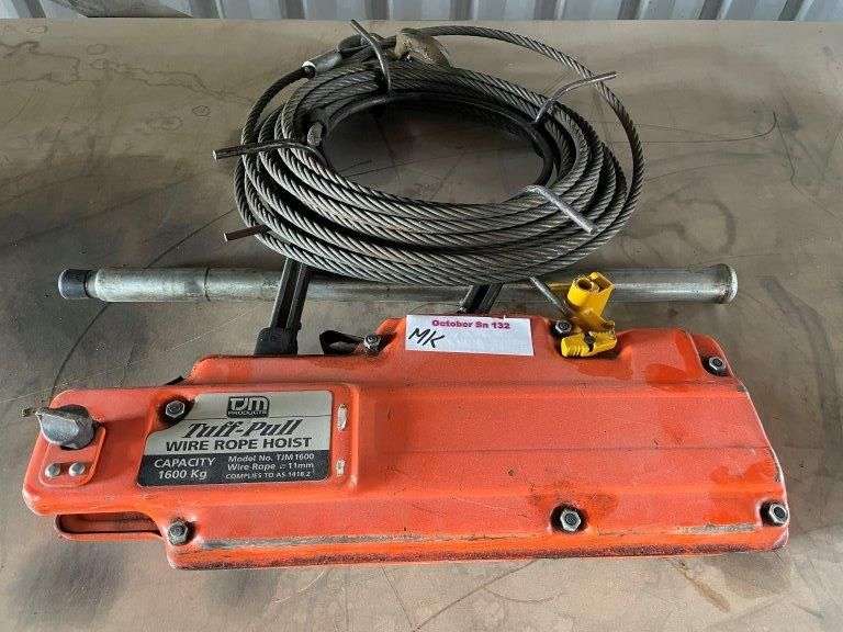 TJM Tuff-Pull Wire Rope Hoist - Capacity 1.6T - TVAA Pty Ltd T/A ...