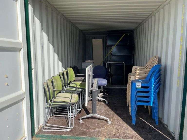 Contents of Shipping Container includes Chairs, Compactus and Sheets ...