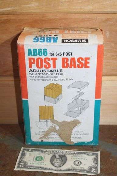Simpson Strong-Tie Adjustable post base with stand off plate AB66 for ...