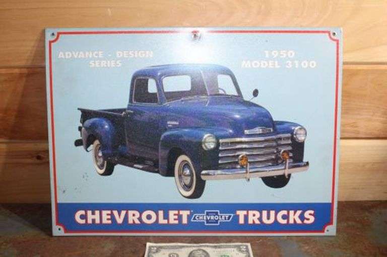 Very cool Chevrolet Trucks 1950 Model 3100 metal sign - Texas Online ...