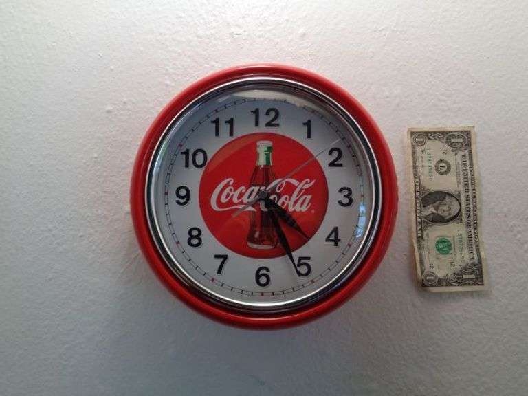 Coca Cola Metal Frame Clock. Battery Operated and Working - Texas ...