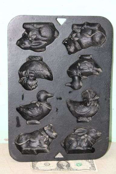 Cast Iron Duck, Bunny, Cow Pan - Texas Online Auction House