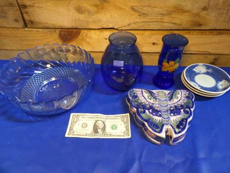 Nice Studio Nova French Cobalt Blue Vase, Neat Butterfly Set & MORE ...