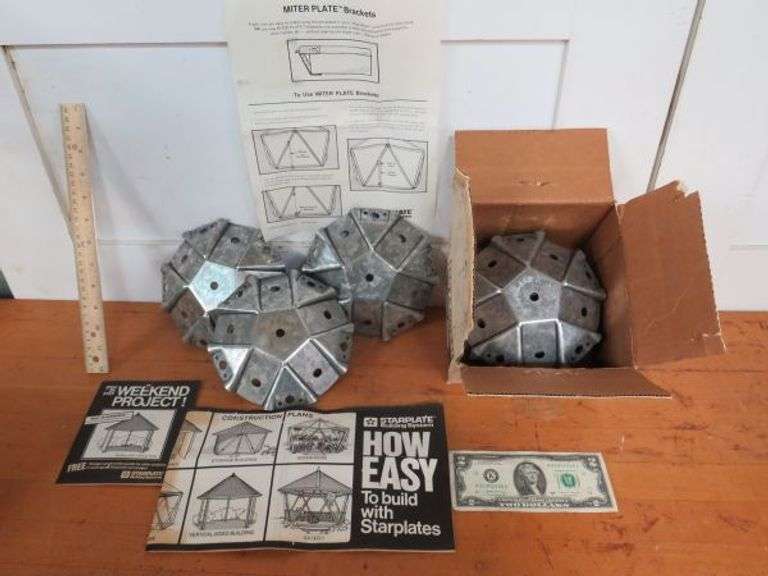 Box of Eleven StarPlate Building System Miter Plate Brackets with ...