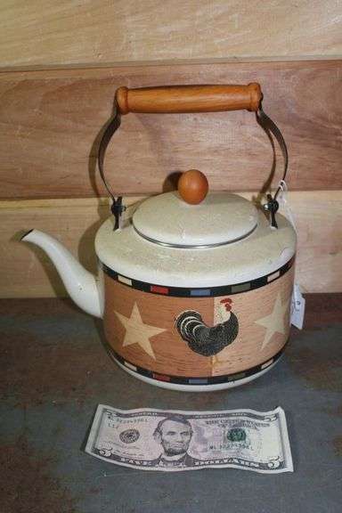 Vintage ceramic rooster kettle by "Warren Kimble" - Texas Online ...