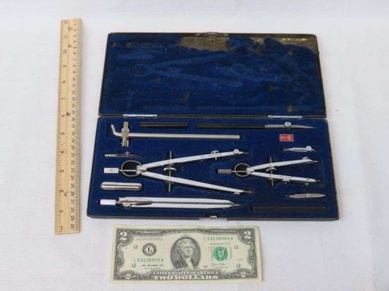 Vintage Keuffel & Esser Drafting set with original Case (lining frayed ...