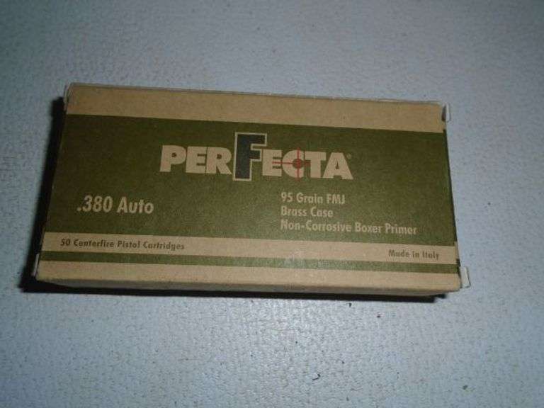 2 Boxes of PERFECTA .380 Auto 95 grain FMJ. 100 rounds total. - Texas ...