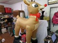 HUGE 5 Foot Tall Airblown Inflatable Rudolph!! Includes original Box ...