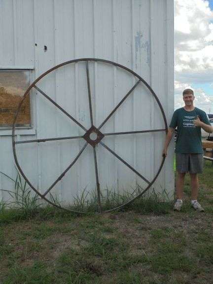 Large metal wheel. Most of y'all know how big Caleb is, he's my size ...