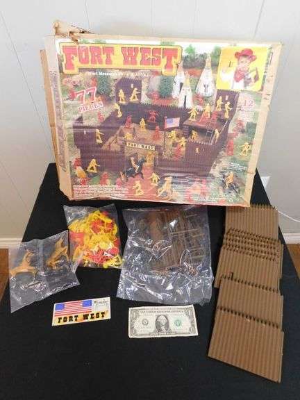 Vintage "Tim Mee Toys" Fort West 77pc Playset!! Never used!! (12B ...
