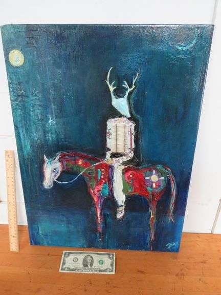 Signed Painting on Canvas by Colorado Artists Jessica Trusty as shown ...