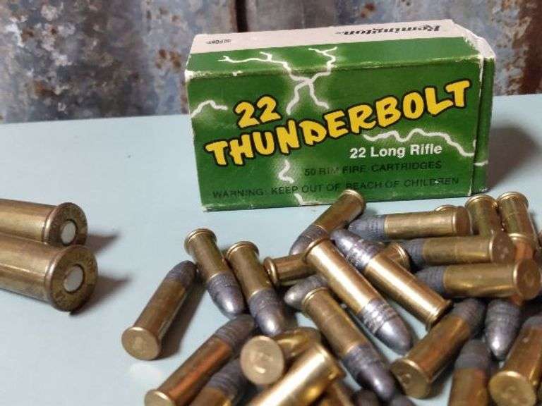 Ammo lot including Remington 22 Thunderbolt Long Rifle rim fire ...