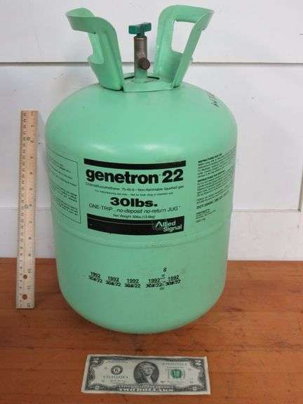 Almost Full Cylinder of R22 Refrigerant as shown - Texas Online Auction ...