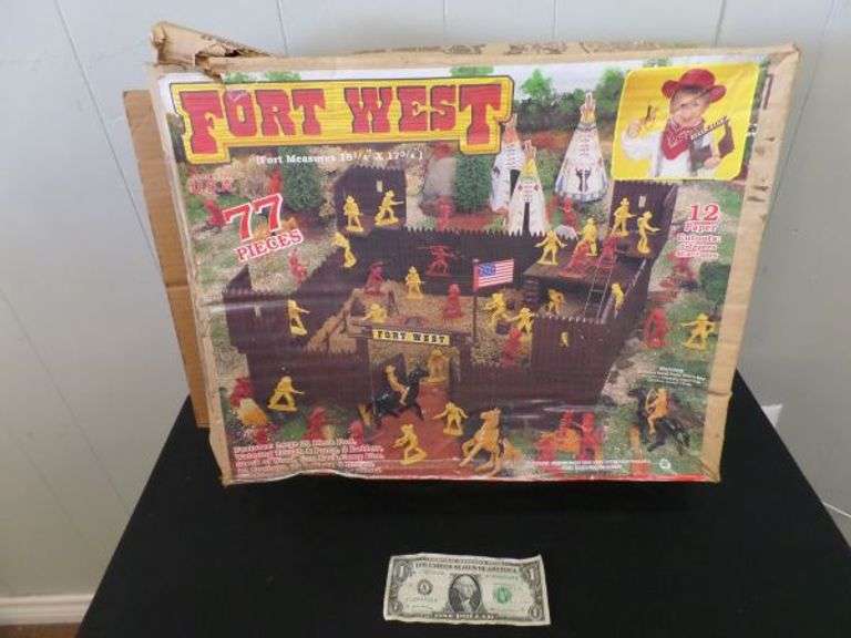 Vintage "Tim Mee Toys" Fort West 77pc Playset!! Never used!! (12B ...