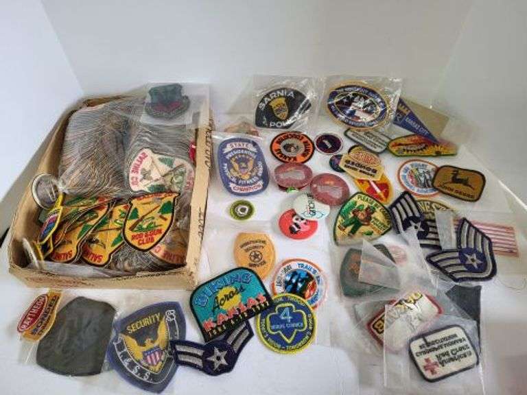 Patches & Button Pins. ~ cash only ~. (4C) - Texas Online Auction House
