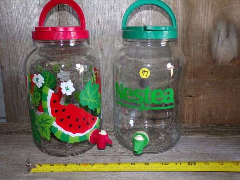 Nestea Tea Jug dispenser & Watermelon - Texas Online Auction House