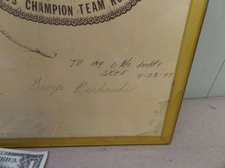 Neat Artis Signed & Autographed George Richards "World Champion Team ...