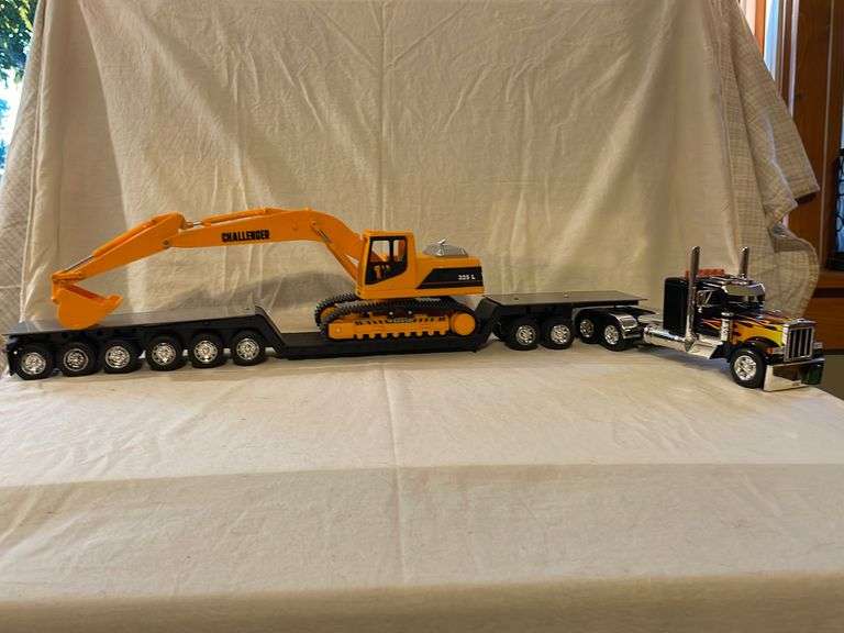 Peterbilt Truck & Lowboy Trailer With Challenger 325 L Excavator ...