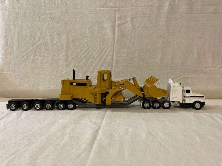 Caterpillar Kenworth T600A Truck & Lowboy Trailer, 1/64 Scale, Cat 988B ...