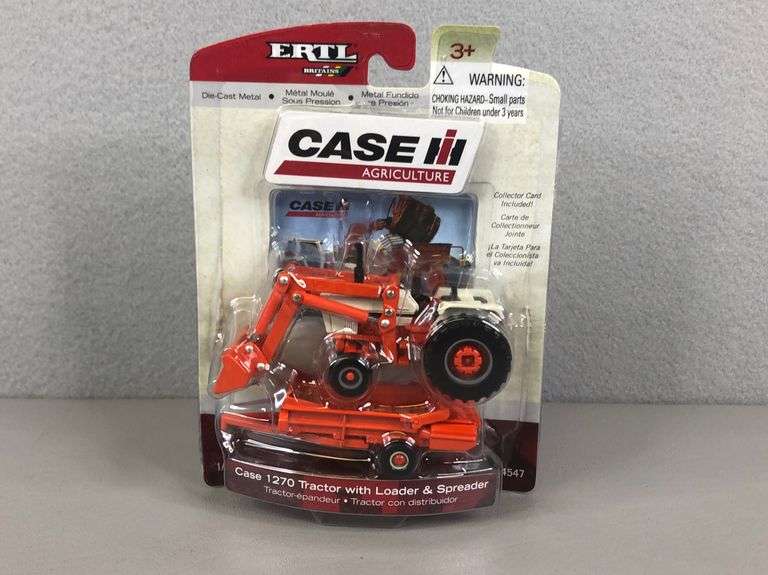 Case 1270 Tractor W/Loader & Spreader, 1/64 Scale, Ertl - United Edge ...