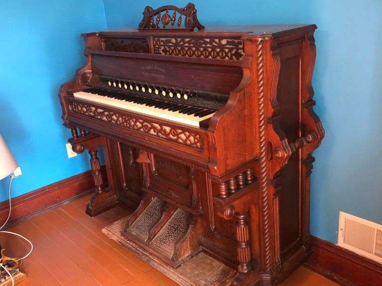 Clough & Marren Organ Co., Pump Organ, Bench - United Edge Real Estate & Auction