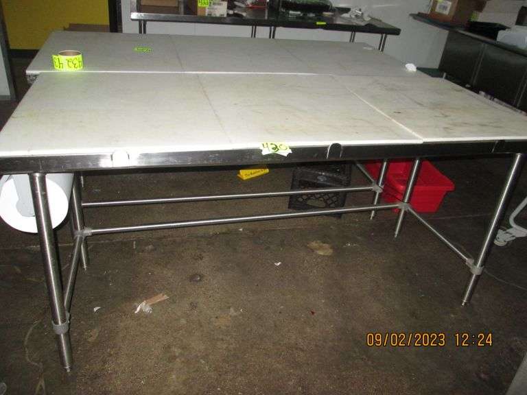 STAINLESS STEEL POLY TOP CUTTING TABLE - US Power Bid