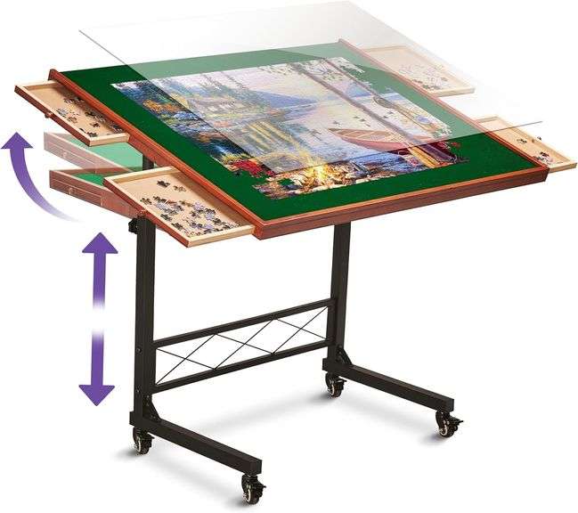 JoyBerri Jigsaw Puzzle Table/Rolling Desk - 1500 Piece Puzzle Board ...