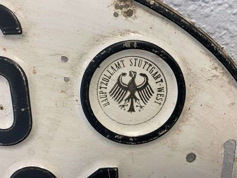 Vintage German Oval License Plate Hauptzollamt Stuttgart-West ...