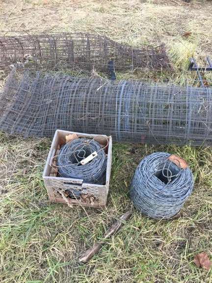 Bob wire - 2 new rolls, 2 rolls fencing - Wolfe Auction & Realty, LLC