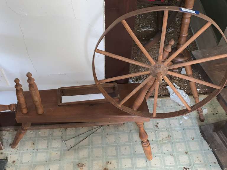 Vintage Wooden Sewing Wheel - Wolfe Auction & Realty, LLC