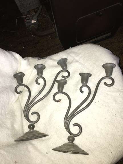 Insico Pewter Candle Holders - Wolfe Auction & Realty, LLC