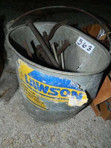 Lawson Galvanized Bucket of Bolts - Wolfe Auction & Realty, LLC