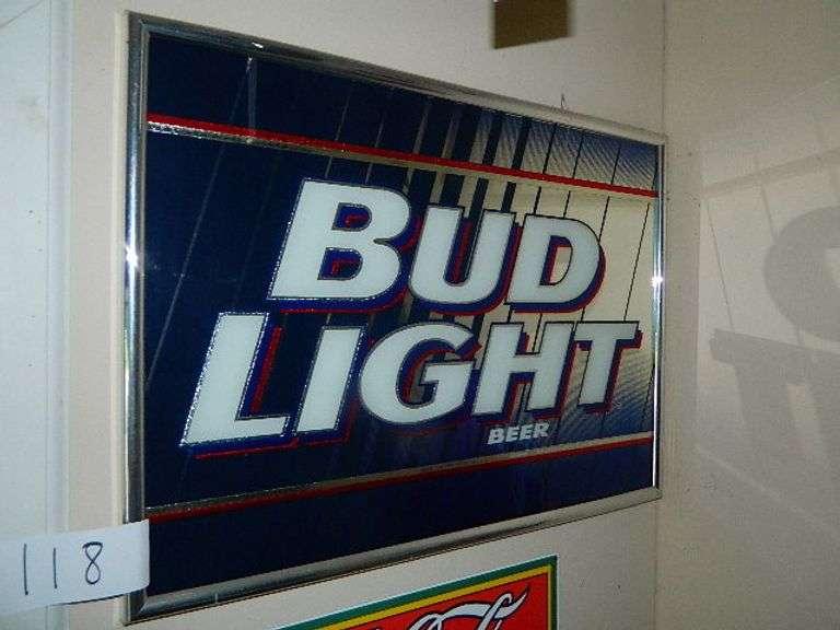 Framed Bud light Sign - Wolfe Auction & Realty, LLC