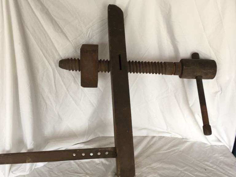 Very Old Wooden Leg Vise - Wolfe Auction & Realty, LLC