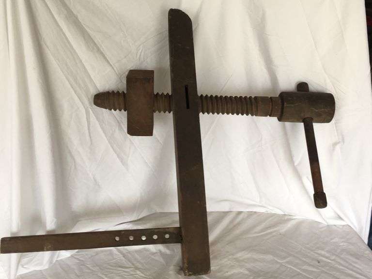 Very Old Wooden Leg Vise - Wolfe Auction & Realty, LLC