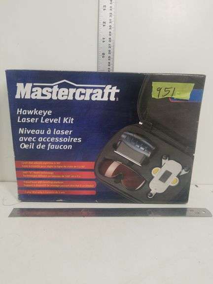 MASTERCRAFT HAWKEYE LASER LEVEL KIT 100 V BEAM TECH, TRIPOD, EYE ...