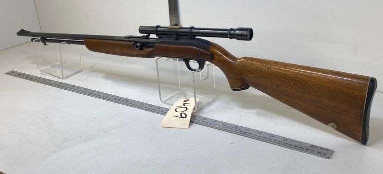 JC HIGGINS MODEL 30 22 LR RIFLE BUILT IN SLING, JC HIGGINS 4X SCOPE ...