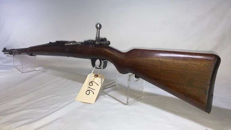 DEUTSCHE WAFFEN-UND MODEL 1908 7MM MAUSER BOLT ACTION RIFLE FULL WOOD ...