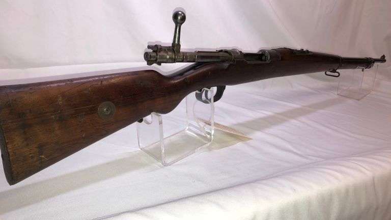DEUTSCHE WAFFEN-UND MODEL 1908 BOLT ACTION RIFLE, 7 X 57 CAL, MATCHING ...