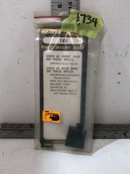 WEAVER PIVOT MOUNT BASE 145, FRONT SPRINGFIELD 03-A3, REAR - BROWNING ...