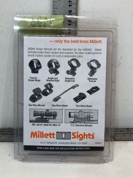 MILLET SCOPE MOUNT, .22 CAL, ANGLE-LOC, WINDAGE ADJUSTABLE, NICKLE 1 ...