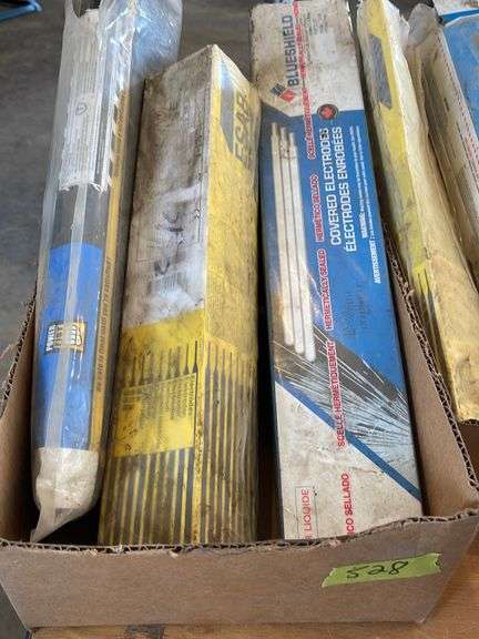 BOX OF BLUE SHIELD COVERED ELECTRODES, ESAB ELECTRODES, POWERFIST ...